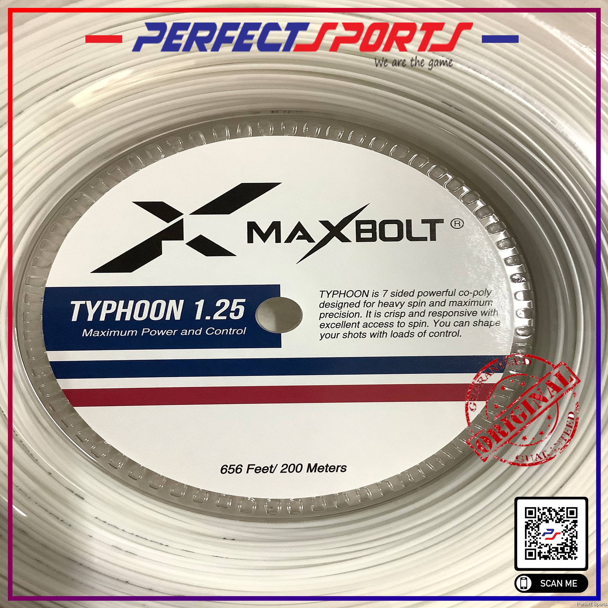 Perfect Sports - Maxbolt Typhoon 1.25mm Squash / Tennis Strings [100% ...