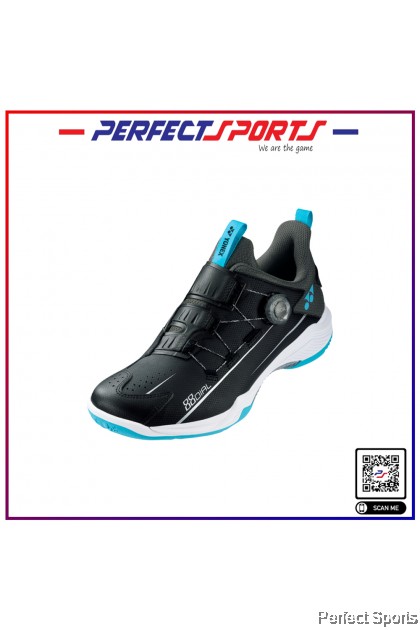 Yonex POWER CUSHION 88 DIAL WIDE (BLACK / ICE BLUE) Badminton Shoe