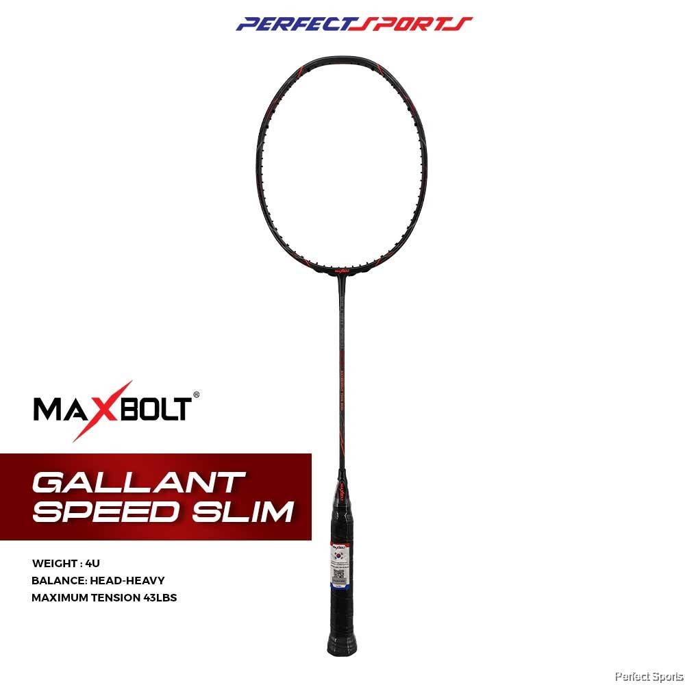 [Free String + Grip + Cover] Maxbolt GALLANT SPEED SLIM Badminton racket