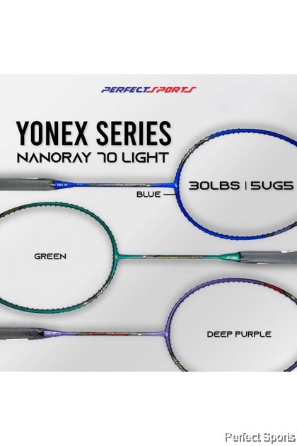 [Free String + Grip] YONEX NANORAY 70 LIGHT (DEEP PURPLE) BADMINTON RACKET
