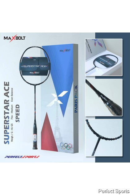[Free String + Grip + Cover] Maxbolt Superstar Ace (BLACK) Paris Pack ...