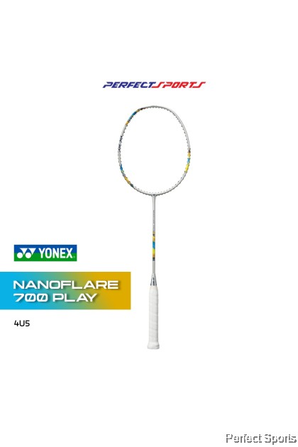 [Free String + Grip] Yonex Nanoflare 700 PLAY BADMINTON RACKET SLIVER/BLUE
