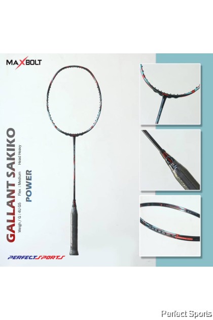 [Free String + Grip + Bag] Maxbolt Gallant Sakiko Black Badminton Racket