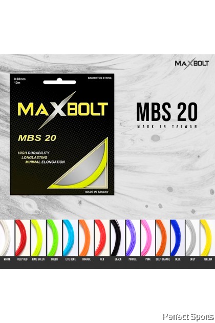 Maxbolt MBS 20 Badminton Strings (Tickness:0.68mm) 14 Colors