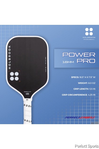 Holbrook Power Pro 16mm White Pickleball Paddle