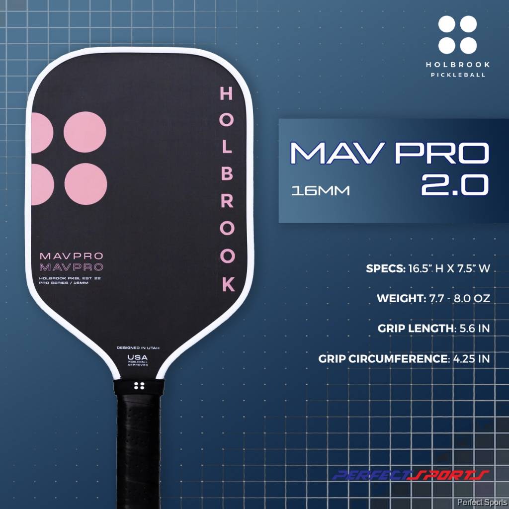 Holbrook Pickleball Paddle - Mav Pro 2.0 Pink 16mm