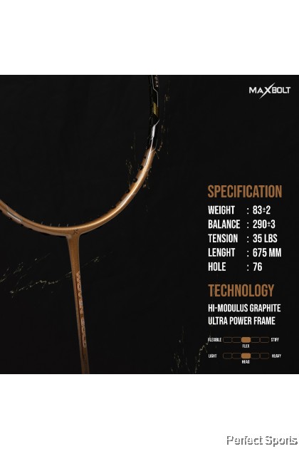 [Free String + Grip] Maxbolt WOVEN GOLD Badminton Racket