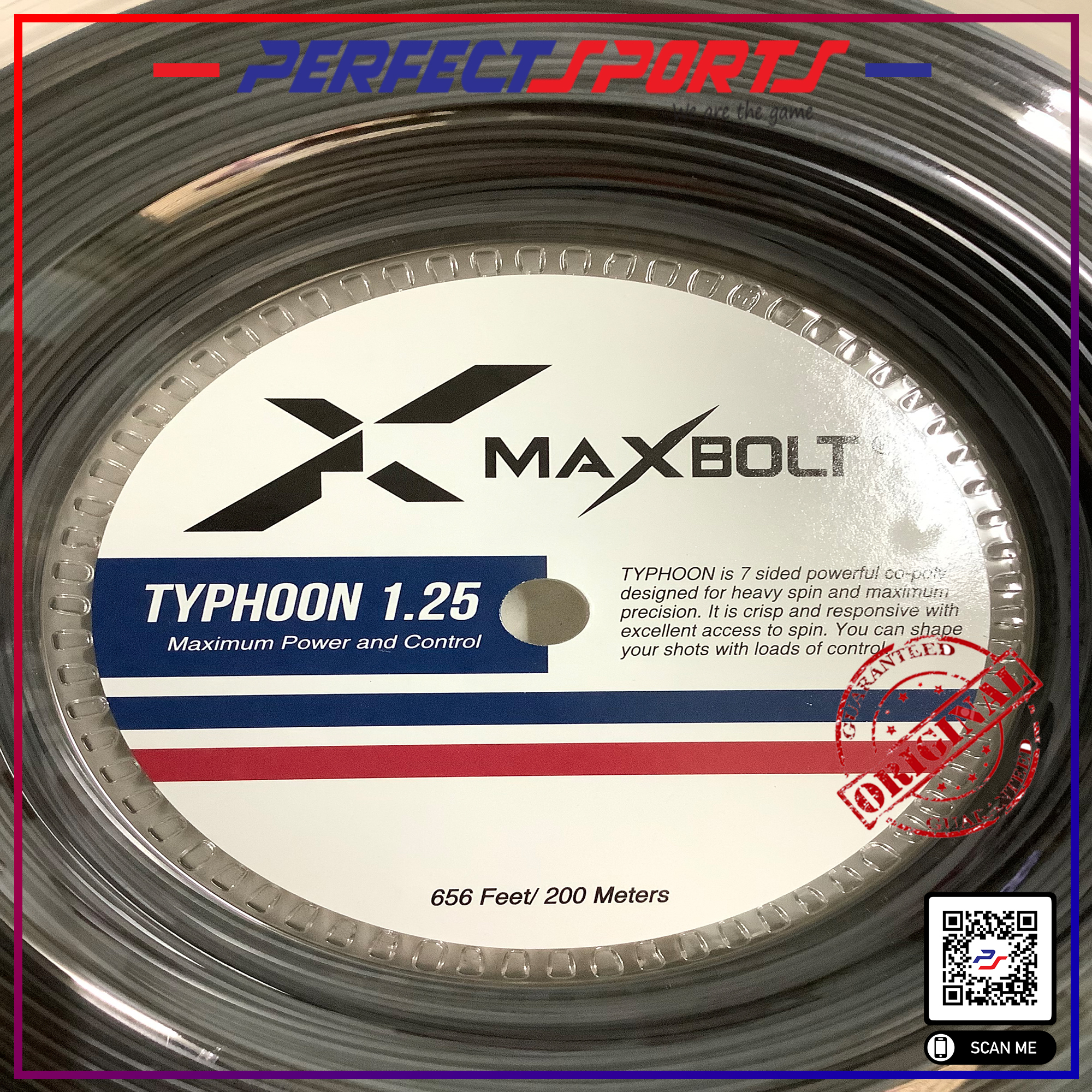 Perfect Sports - Maxbolt Typhoon 1.25mm Squash / Tennis Strings [100% ...