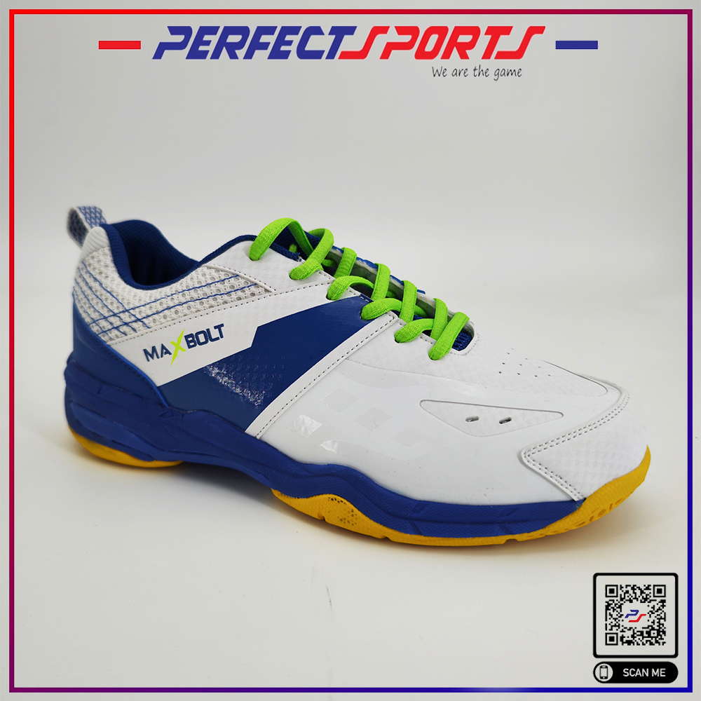 MAXBOLT CRUISER WHITE/R.BLUE COMFY+ Court Shoes