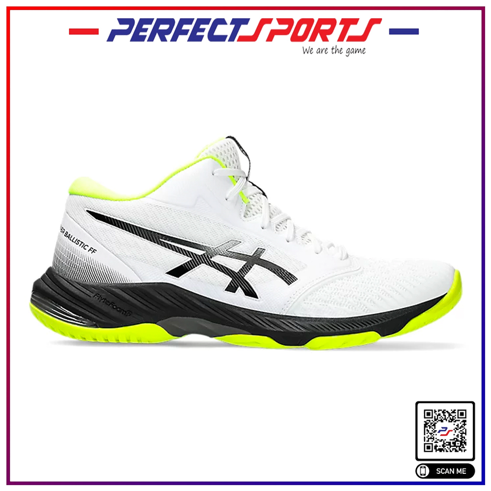 Asics NETBURNER BALLISTIC FF Mid Cut 3 White/Gunmetal Indoor Shoes