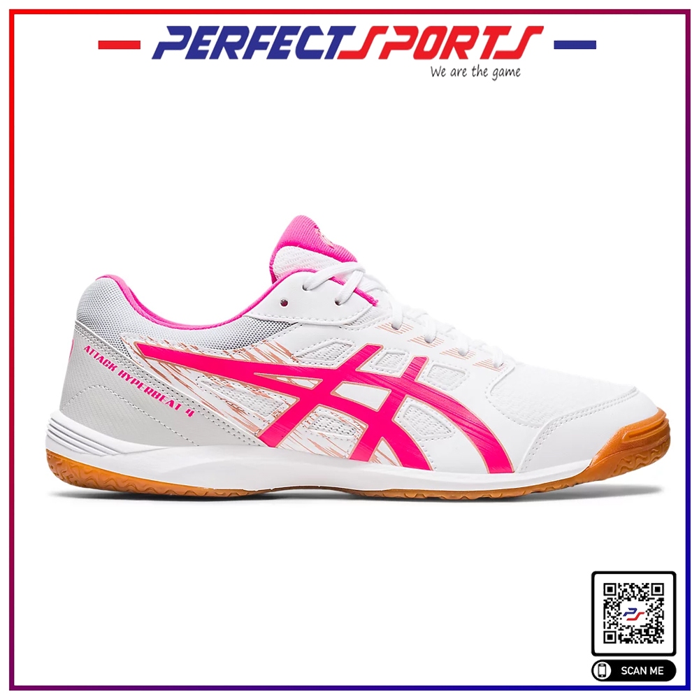 Asics ATTACK HYPERBEAT 4 WHITE/PINK GLO Badminton Shoes
