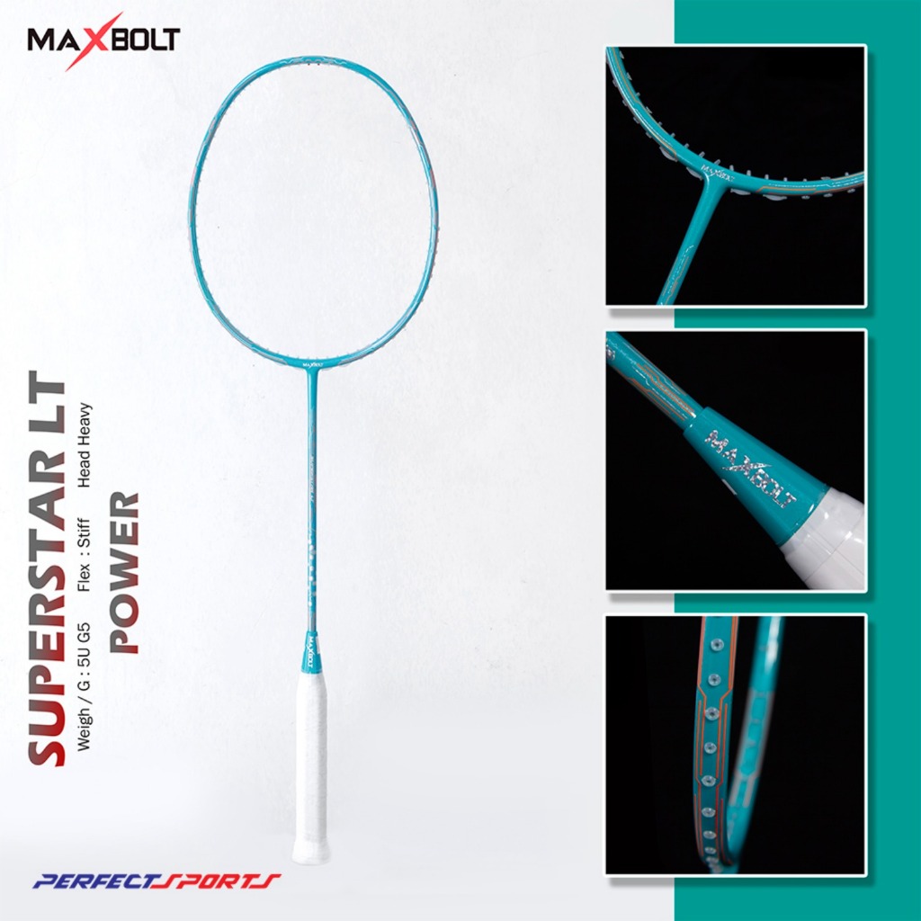 [Free String + Grip + Cover] Maxbolt SUPERSTAR LT GREEN Badminton Racket