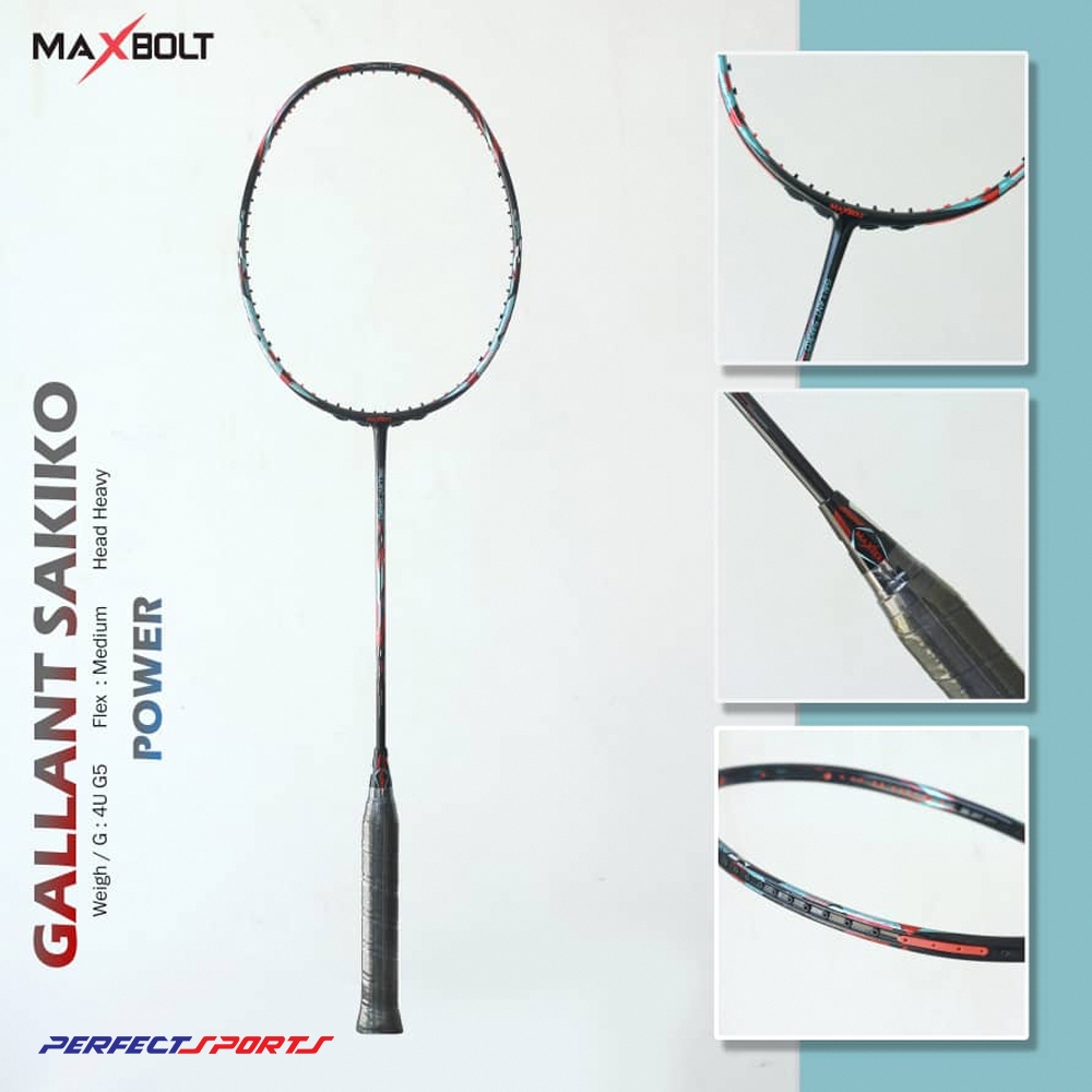 [Free String + Grip + Bag] Maxbolt Gallant Sakiko Black Badminton Racket