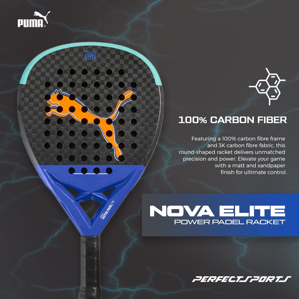 PUMA NOVA PADEL ELITE Power Padel Racket Black/Vivid Blue