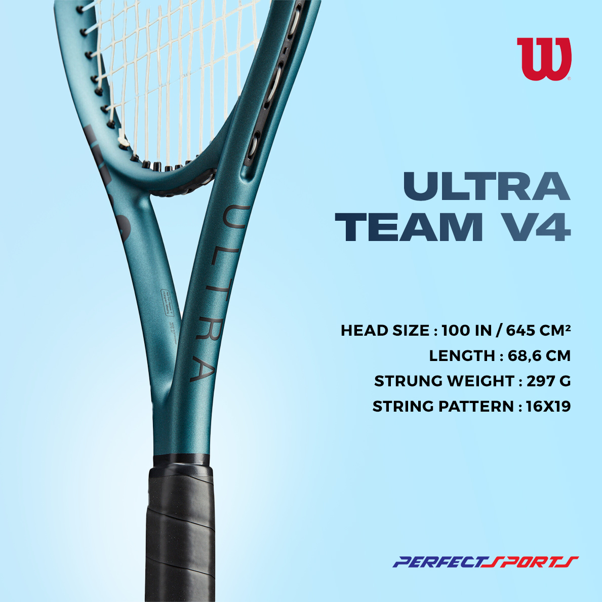 [Free String + Grip] Wilson Ultra Team V4 Tennis Racket GRIP2 280G